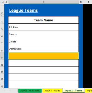 Sports League Table – Dave The Spreadsheet Guy